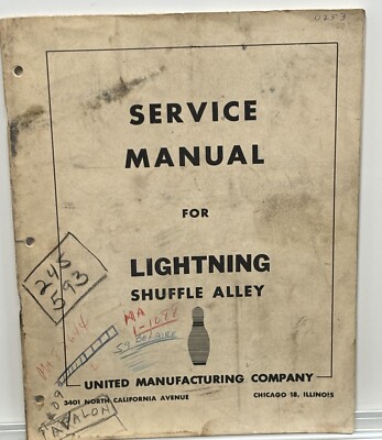 ORIGINAL-UNITED MANUFACTURING-LIGHTNING-SERVICE MANUAL | eBay