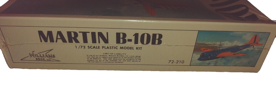 Williams Bros. 1/72 Scale WWII Martin B-10B Airplane Model Kit NEW w ...