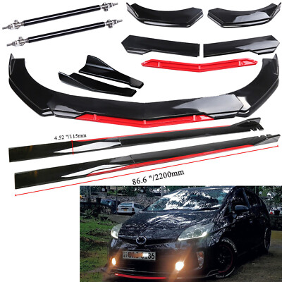 For Toyota Prius Front Bumper Lip Splitter Spoiler 86.6 Side Skirt ...