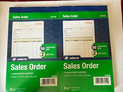 Adams 2-Part Carbonless Sales Order Book, 50 Sets, 2 Pack | eBay