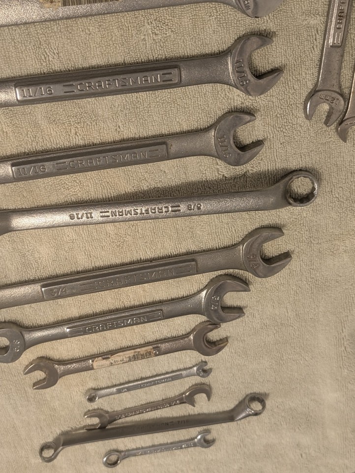 Lot of 23 Assorted Craftsman Wrenches Set LOT Standard 20 SAE - 3 ...