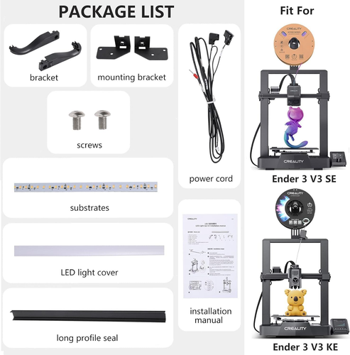 Creality Official Ender 3 V3 SE LED Light Kit, 3D Printer LED Light Bar ...