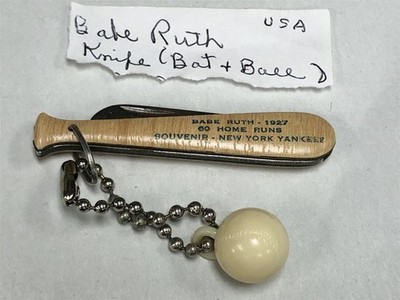 BABE RUTH 60 HOME RUNS SOUVENIR POCKET BASEBALL BAT KNIFE NEW YORK ...