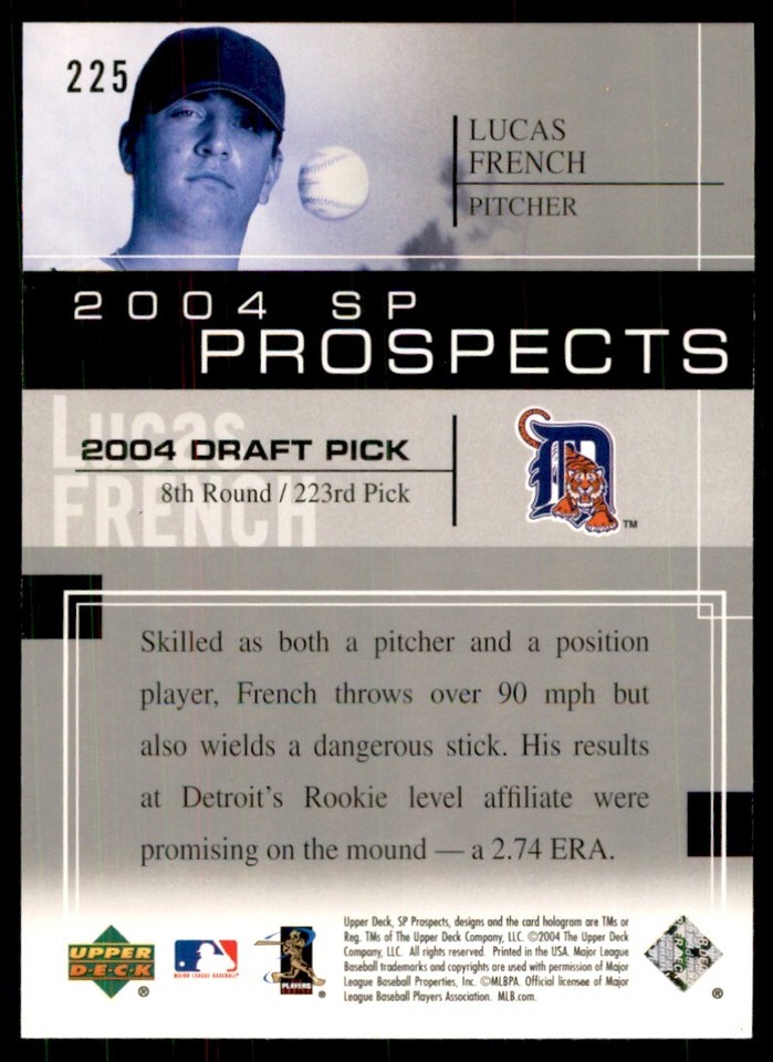 2004 UPPER DECK SP PROSPECTS LUKE FRENCH DETROIT TIGERS #225 | eBay
