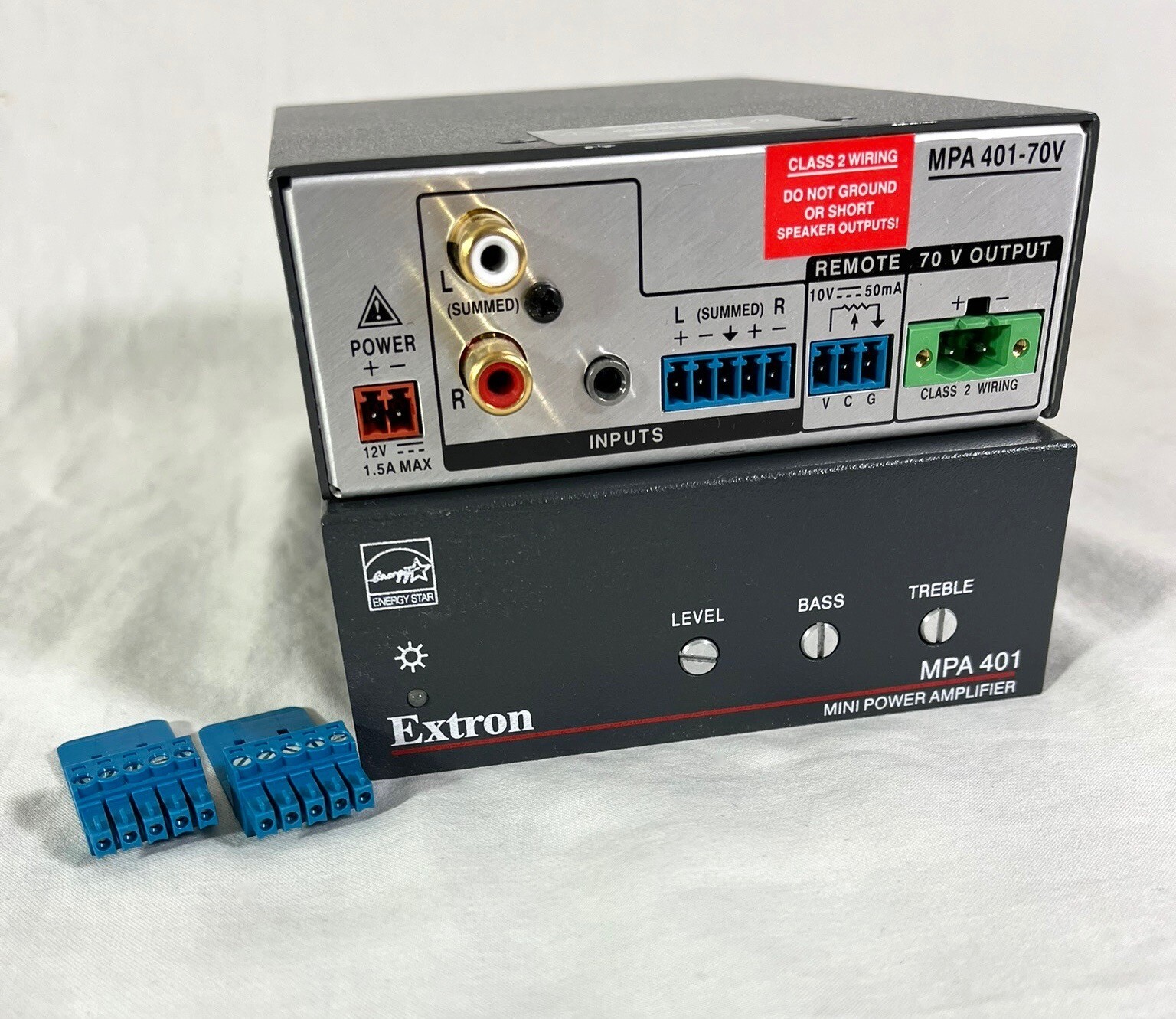 Lot of 2 Extron MPA 401 70V 40 watt 70 Volt Mini Power Amplifier 60-845 ...