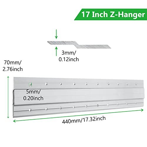 4PCS 17 Inch French Cleat Hanger Heavy Duty Metal Picture Hanger Z Bar ...