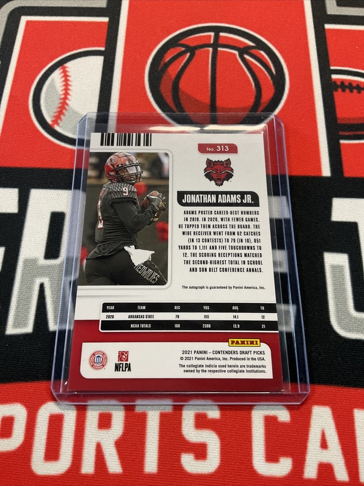 2021 Contenders Draft College Ticket #313 Jonathan Adams Jr. Rc Auto ...