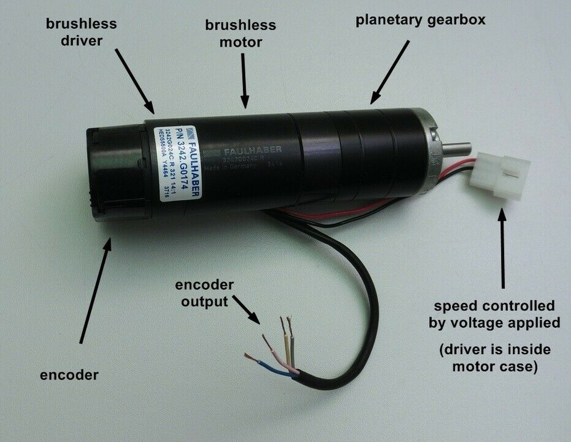Brushless DC Servo motor 24V FAULHABER 3242 with 500ppr Avago optical ...