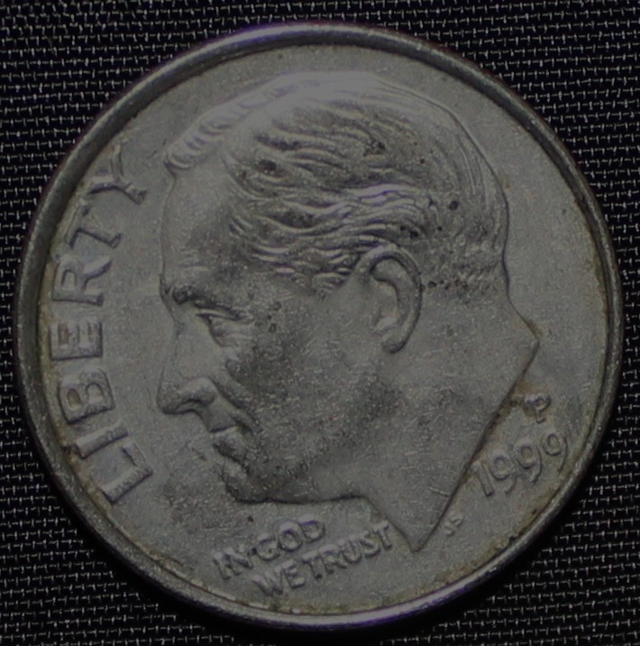 1999 P Dime - Errors Off Center-Dbl Chin- Spots on Face and In Hair | eBay