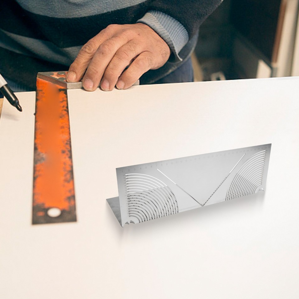 Two Way Drawing Ruler for Square Tube Rounded Corners and Right Angles ...