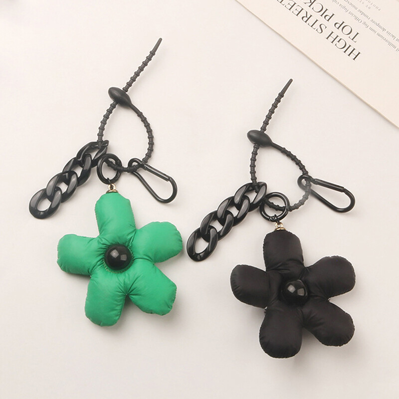 Keychain Black Green Couples Matching Bag Charm Flower Accessories Cute ...