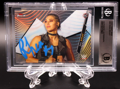 RHEA RIPLEY SIGNED 2020 TOPPS FINEST WWE ROOKIE CARD RC BECKETT AUTO ...
