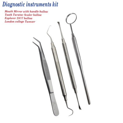 Dental Examination Kit Explorer Probes Mouth mirror with handle ...