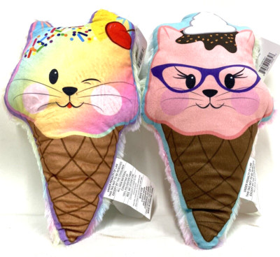 NEW Cuddle Barn 14" Kitten Cat Stuffed Animal Ice Cream Livia Berry ...