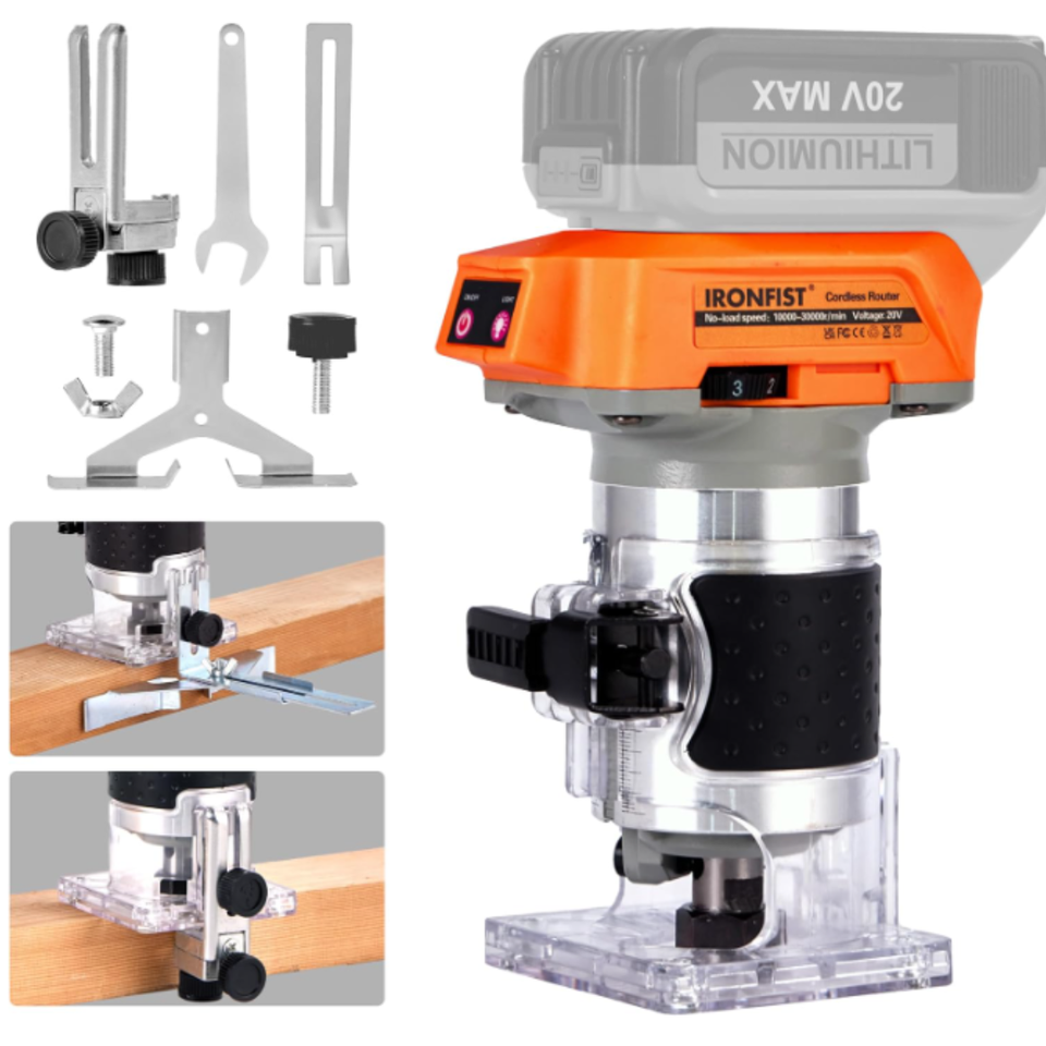 Cordless Palm Router for DEWALT 20V MAX Battery, Woodworking Trimmer ...