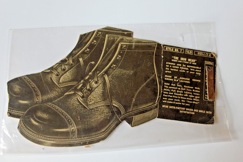 Original Shoe Store Display Sign & Sample Leather Antique Satis-Factory ...