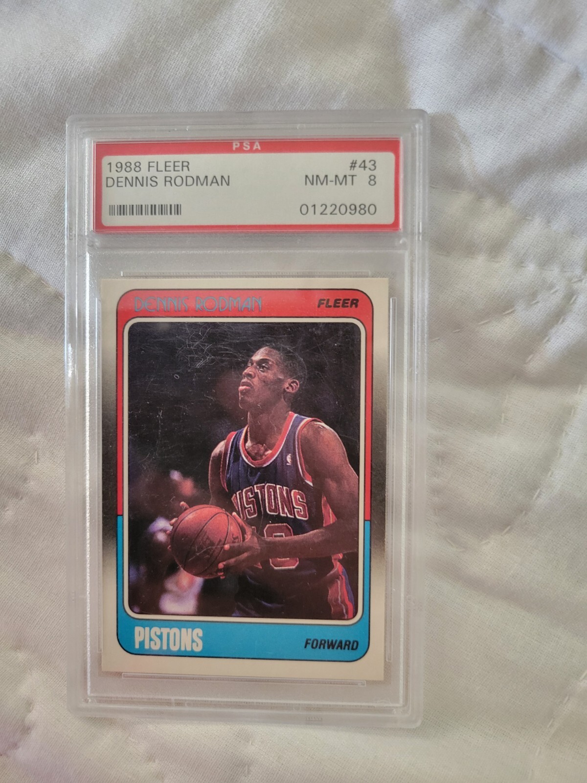 1988 Fleer #43 Dennis Rodman Rookie RC HOF PSA 8 NM-MT | eBay