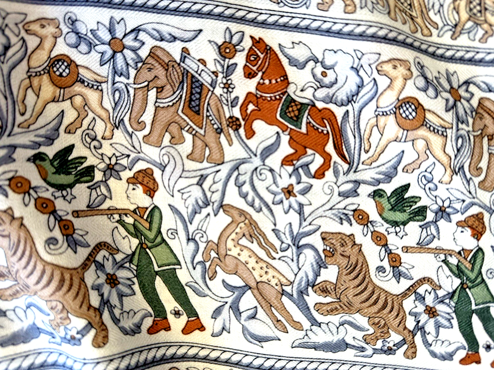 51"x51"Art Animal Print 70%Wool 30%Silk Thin Scarf Shawl 130x130cm 5148 ...