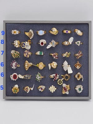 Vintage Lot 36 pc Rings Old Stock Sz 5–9 14K/18K G.E.Electroplate Semi ...