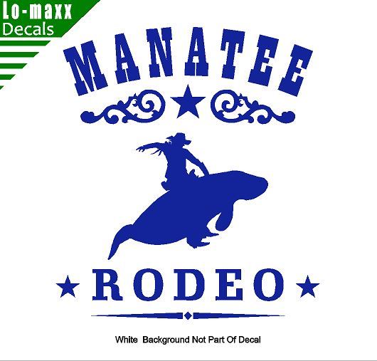 Manatee Rodeo Cowboy Western Sea Life Various Sizes & Colors Die Cut ...