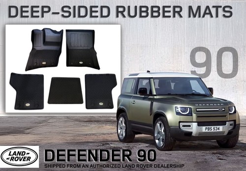 GENUINE FACTORY OEM LAND ROVER BLACK RUBBER FLOOR MATS DEFENDER 90 ...