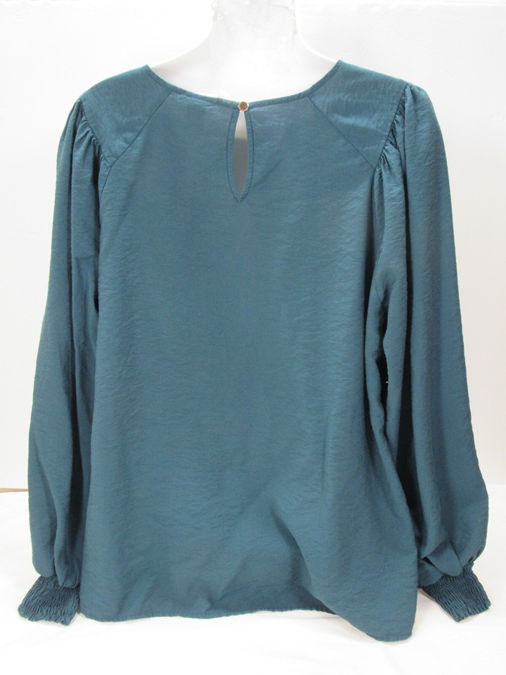 Ava & Viv Women's Dark Blue Green Pullover L/S Stretch Top X [ 44Bust ...