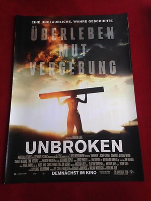 Unbroken Kinoplakat Poster A1, Jack O'Connell, Angelina Jolie, Gleeson ...
