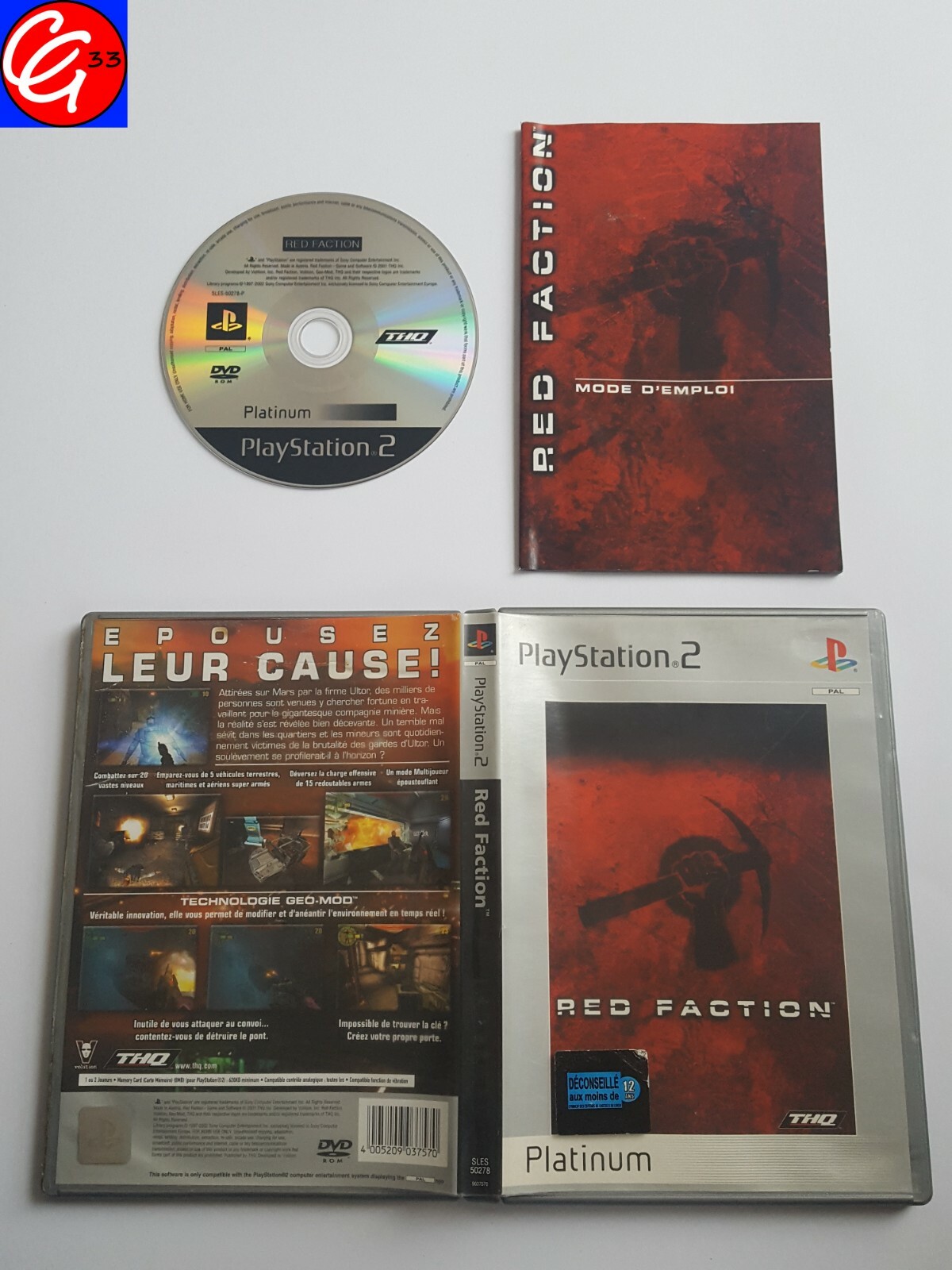 🎮PS2🎮 ⭐Red Faction⭐ PAL FR - CIB - BE ️LIVRAISON OFFERTE POUR 30€ D ...