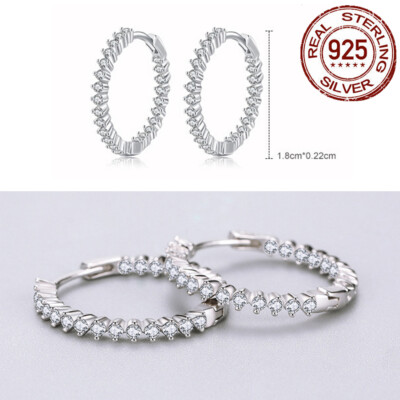 Small Round Earrings Girls 925 Sterling Silver Hoop Earrings for Women ...