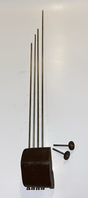 Antique Westminster Clock Chime Rods & Block W/ Screws Longest Rod 17.5 ...