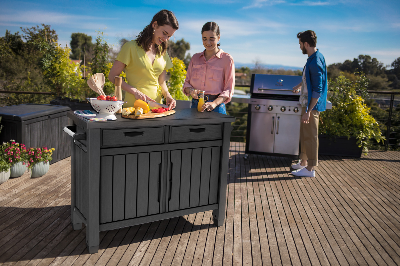 Keter Service-Tisch "Unity XL Entertainment" Grilltisch Beistelltisch ...