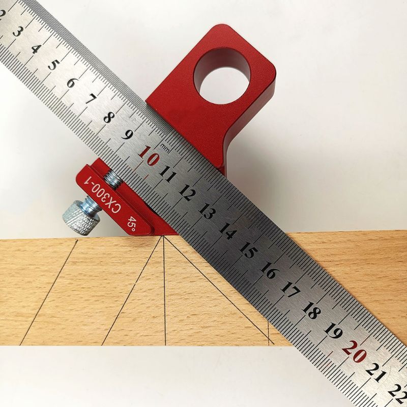 45 Degree Angle Line Scribe Ruled Carpenter Ruler Layout Gauge ...