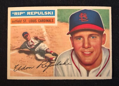 1956 Topps Baseball Card "Rip" Repulski #201 NRMT Range Grey Back CF | eBay