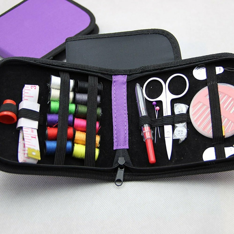 Mini Sewing Kit Scissors Thread Thimble Pins Needles Home Emergency ...