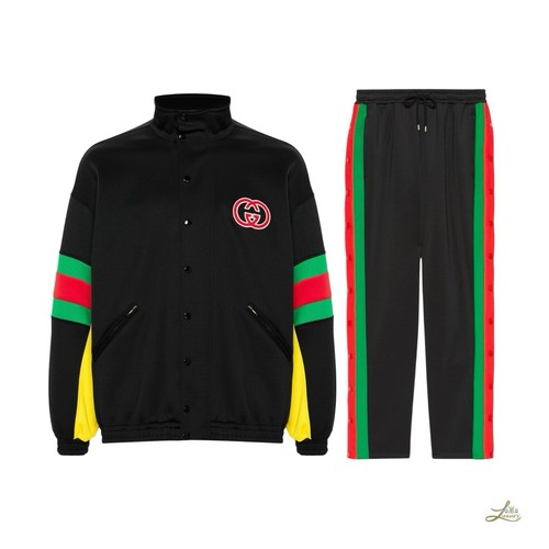 Gucci Web Stripe Neoprene Tracksuit Black Multicolour Size M Made in ...