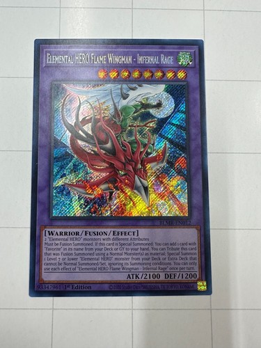 Yugioh Elemental Hero Flame Wingman Infernal Rage BLMR-EN012 Secret ...