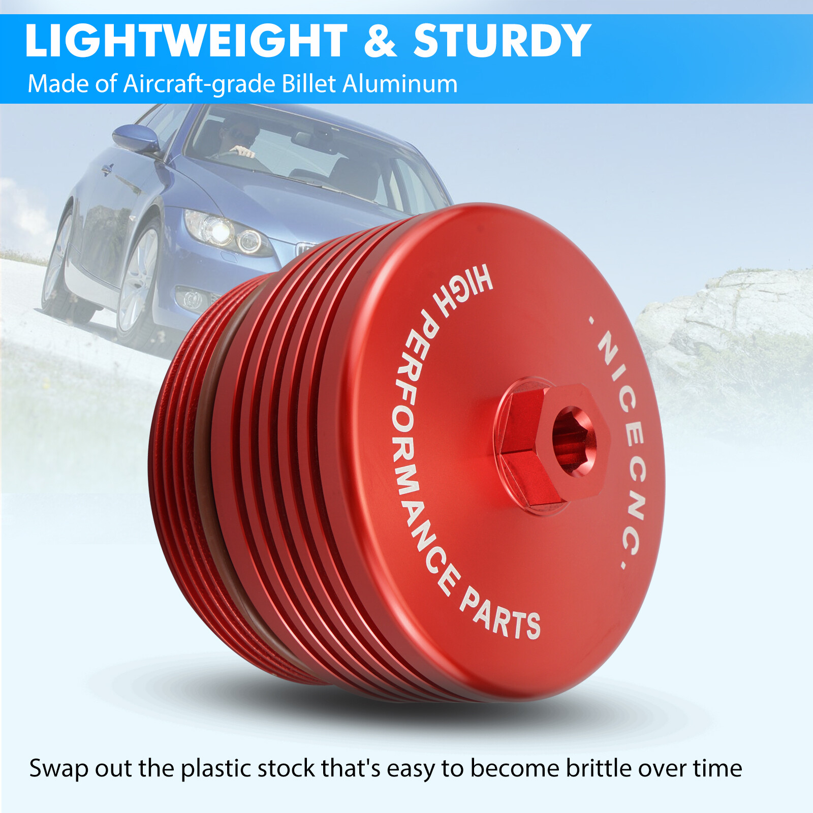 NICECNC Aluminum Oil Filter Housing Cap Red For BMW N54 N55 S55 N20 ...