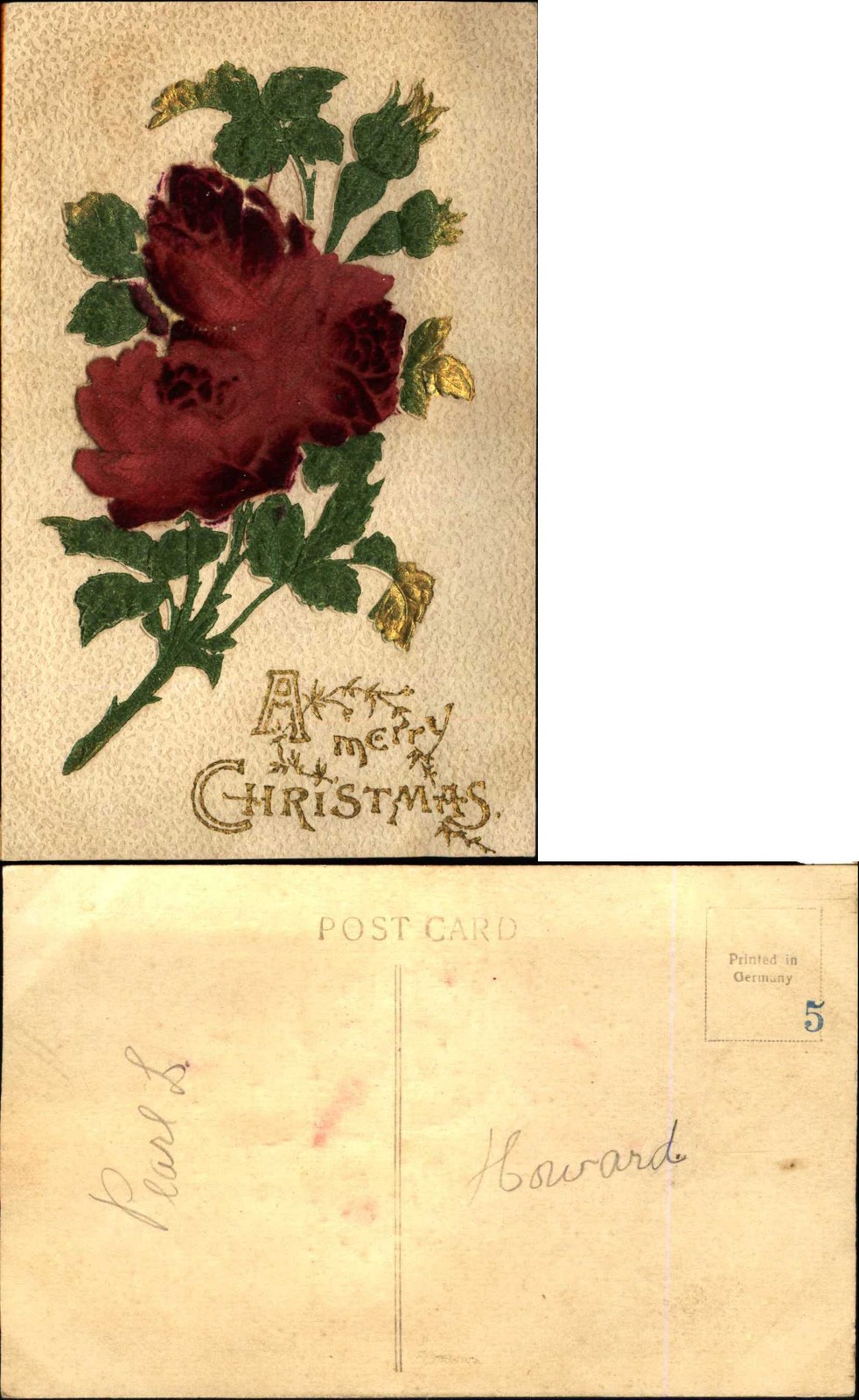Merry Christmas postcard ~ novelty felt applied postcard c1910 | eBay