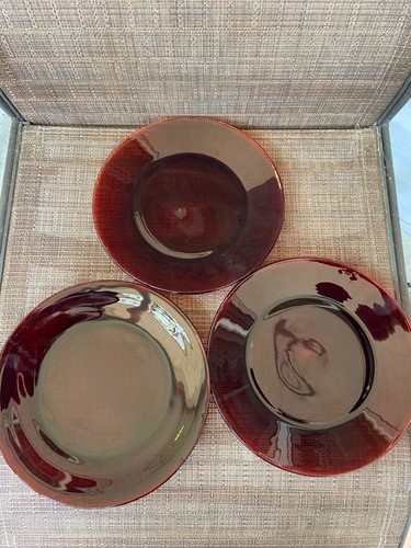 3 Vintage Anchor Hocking Ruby Red Plates 9 1/4" | eBay