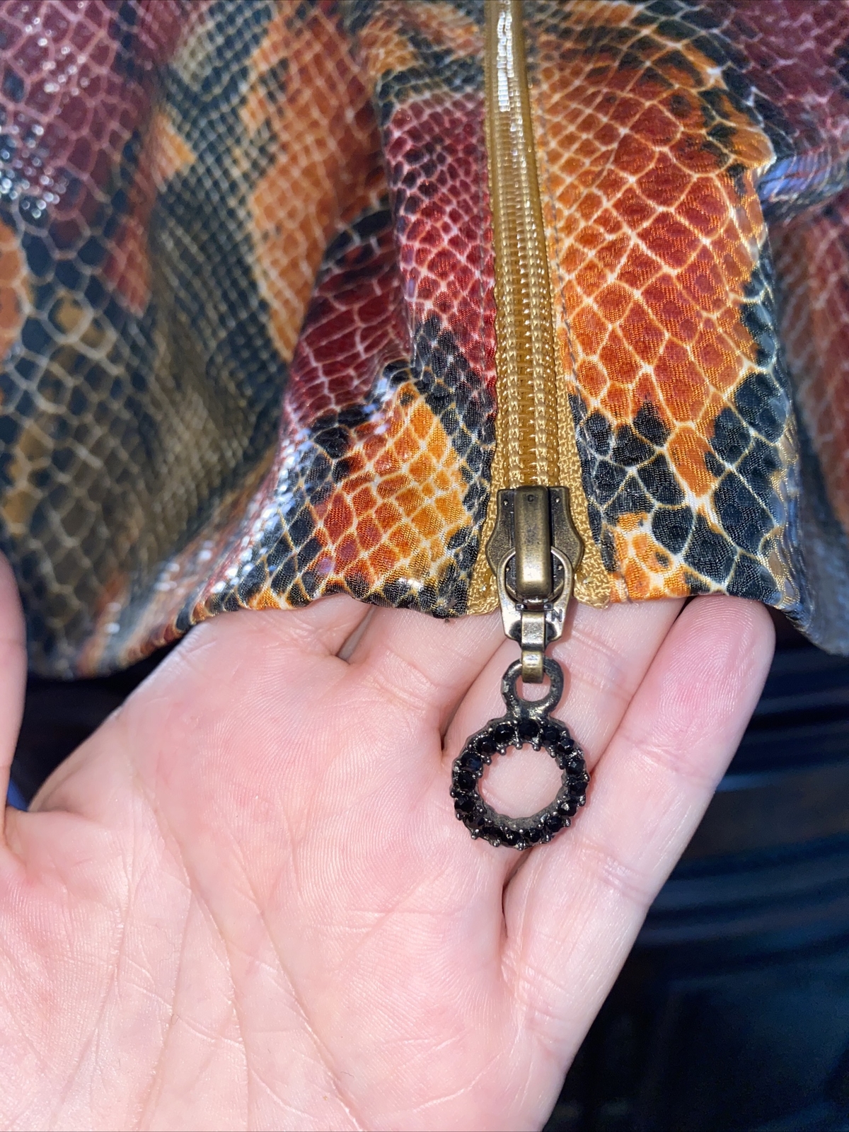 Cache faux-Snake-Skin Zipper-Front Stretch X small Ma… - Gem