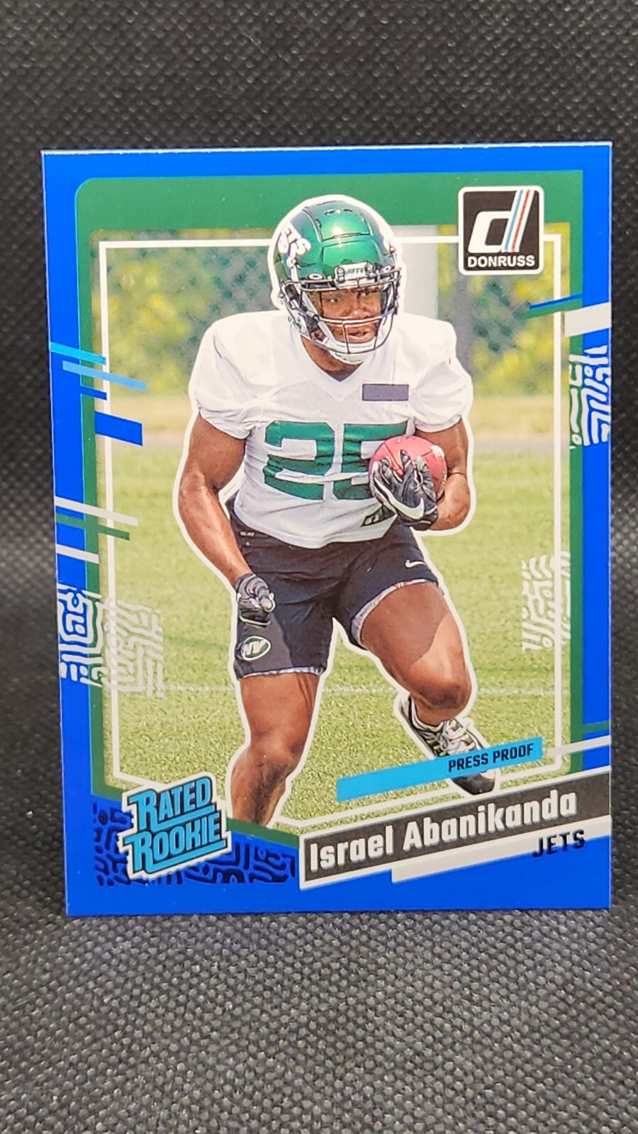 Israel Abanikanda 2023 Donruss Football BLUE PRESS PROOF RATED ROOKIE ...