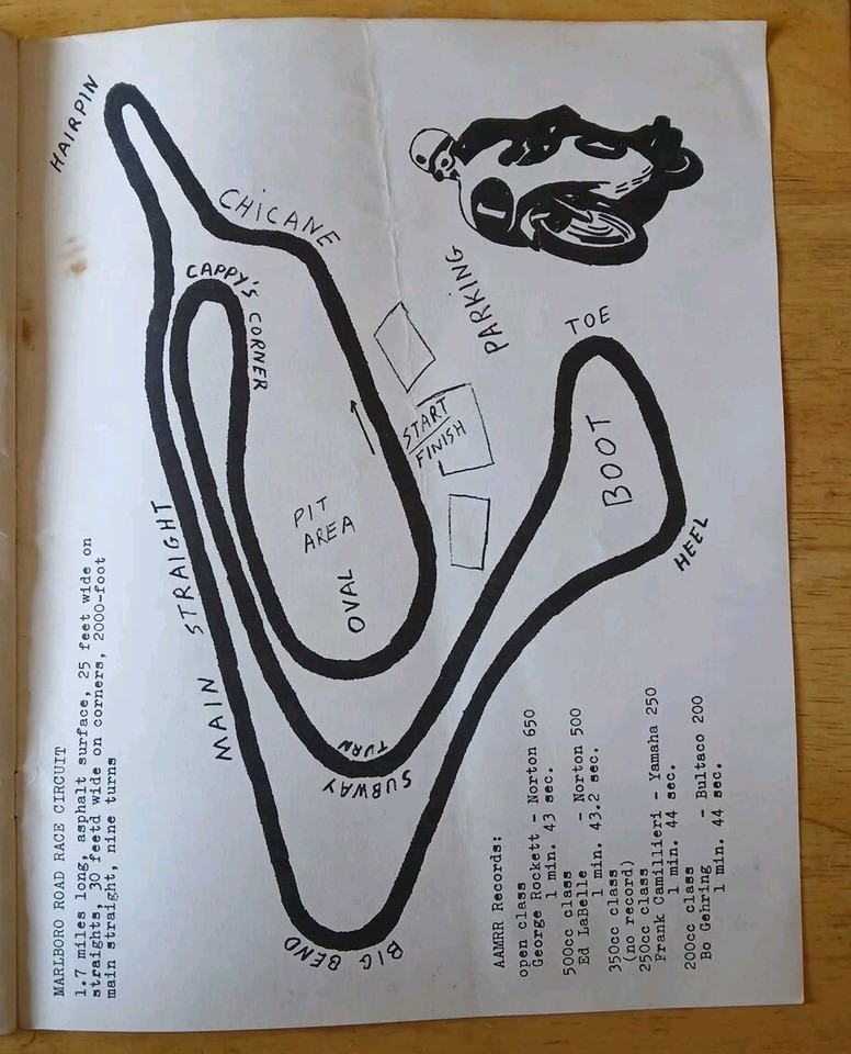 Original MARLBORO RACEWAY SPEEDWAY PROGRAM 1966 AAMRR Motorcycle ...
