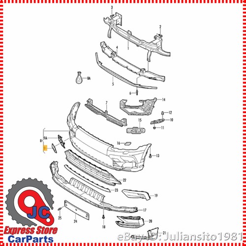5NN807241A 041 VOLKSWAGEN GENUINE NEW TIGUAN FRONT RIGHT INNER TOW CAP ...