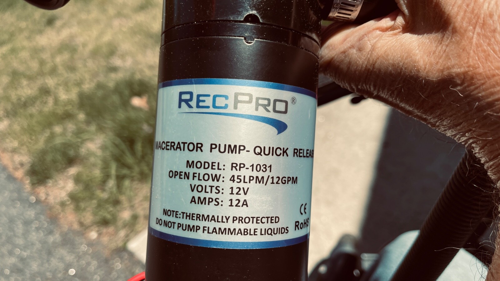 RecPro RV 12V Portable Macerator Pump Trailers Motorhomes - Out Of Box ...