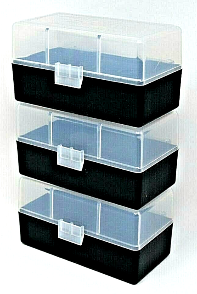 BERRY'S PLASTIC AMMO BOXES (3) CLEAR/BLACK 50 ROUND 223 / 5.56 | eBay