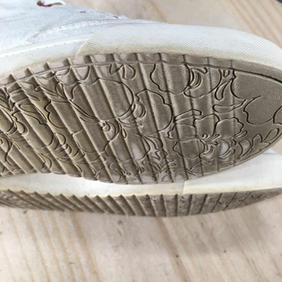 Roxy Surf Shoes Womens 8 High Top Wedge Sneakers White Fabric Lace Up ...