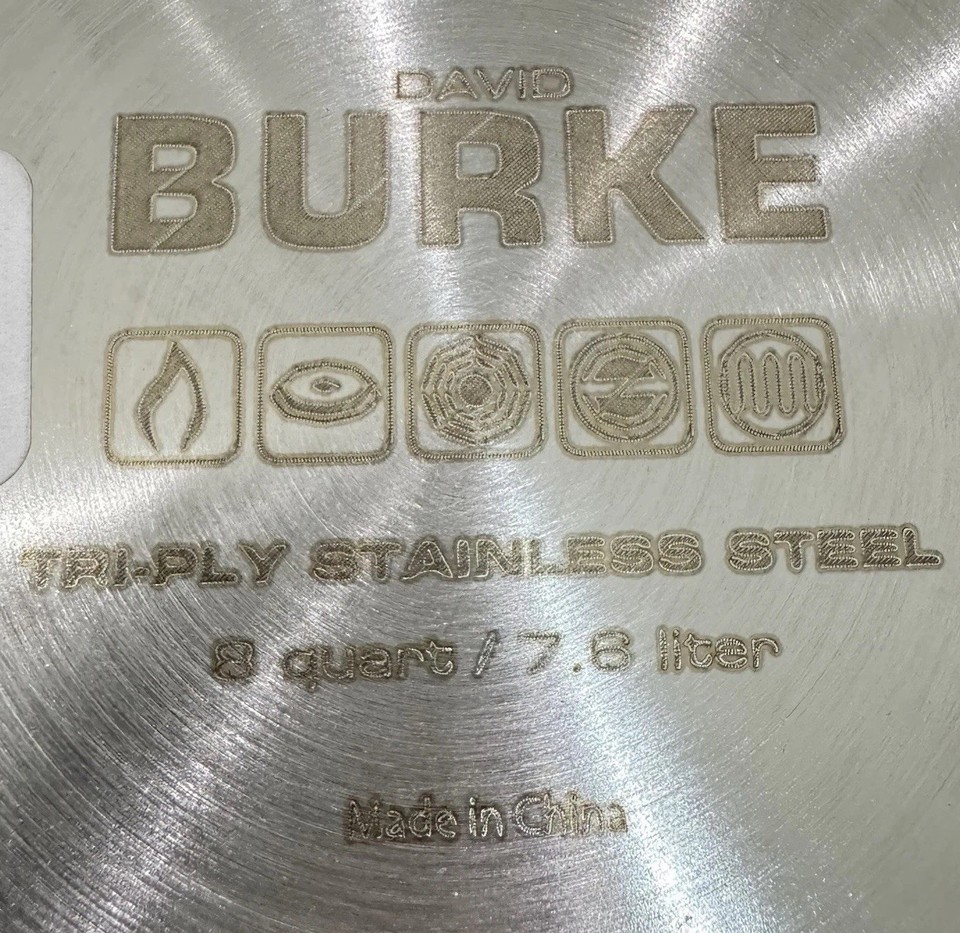 David Burke Geo Clad 8 Qt Stockpot Tri Ply Stainless Steel Cookware ...
