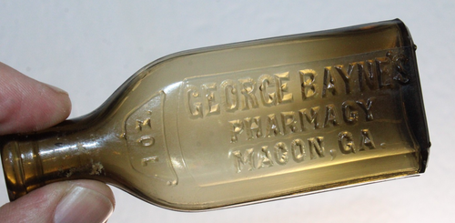 MACON GA MEDICINE BOTTLE GEORGE BAYNE'S PHARMACY 3 7/8'' | eBay
