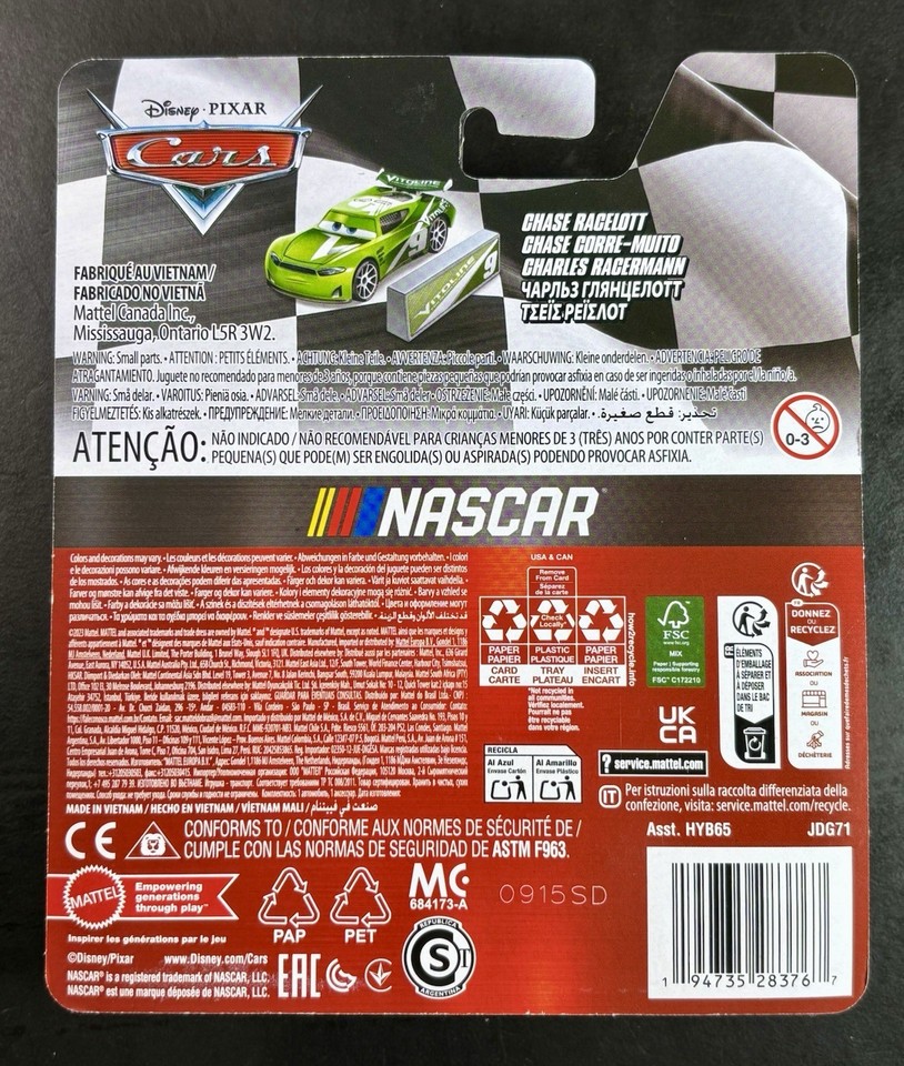 Disney Pixar Cars 2025 NASCAR Edition Chase Racelott #9 1:55 Scale | eBay