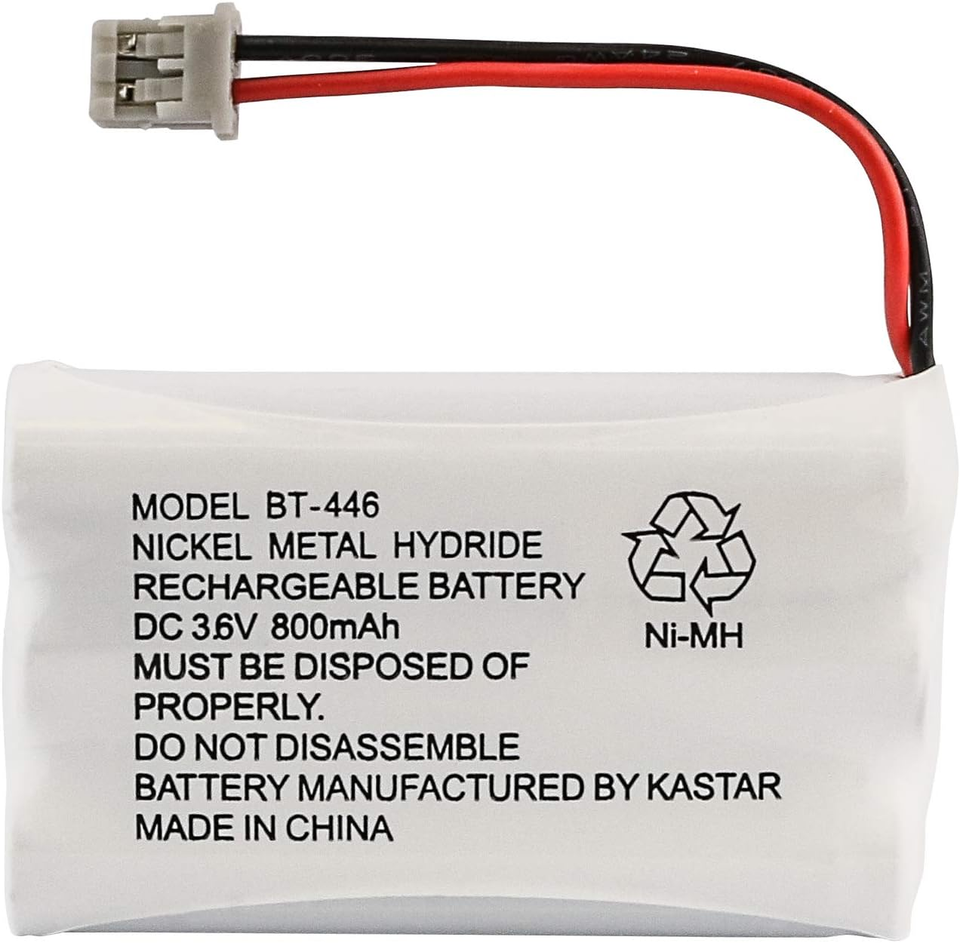 BT-446 Nickel Metal Hydride Rechargeable Cordless Phone Battery, DC 3 ...